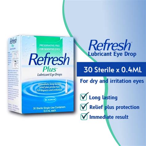 Allergan Refresh Plus Lubricant Eye Drops 30s Exp Year 2024