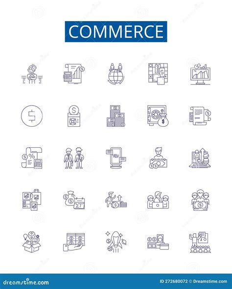 Commerce Line Icons Signs Set Design Collection Of Trading Exporting