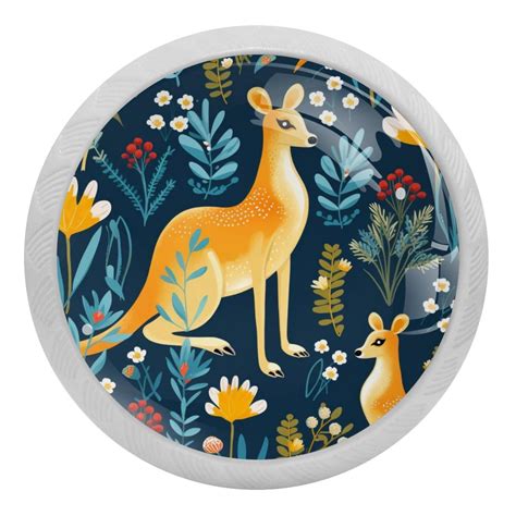 Kangaroo Round Glow In The Dark Cabinet Knobs With Screws 4 Pack