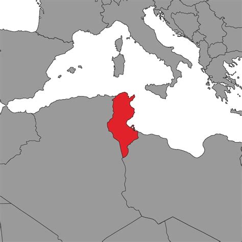 Premium Vector Tunisia On World Map Vector Illustration