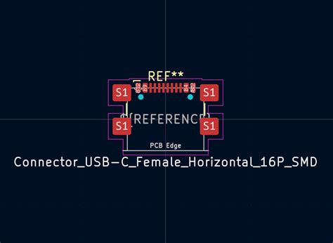 Connector Usb C Female Horizontal 16p Smd Tht Kicad 7 Digitaal Domoticx