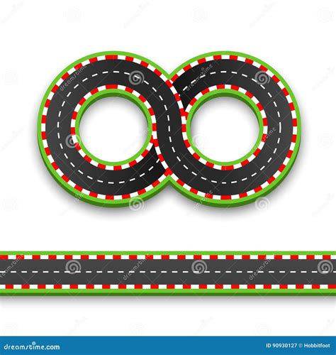 Track Road Infinity Road Vector Highway Vector Illustration Speedway