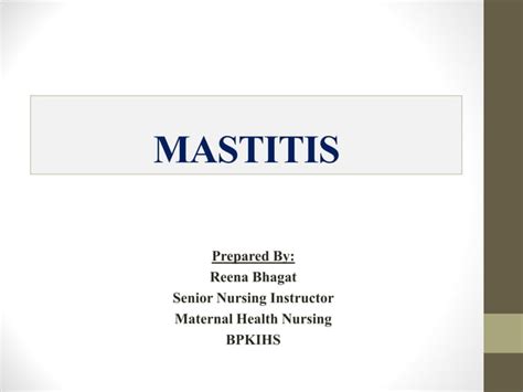 Mastitispdf Infectious Diseases Diseases And Conditions