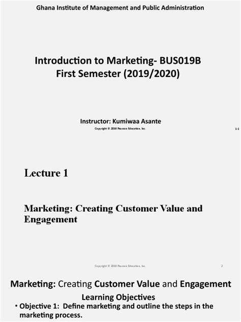 Lecture 1 Marketing Creating Customer Value And Engagement Pdf