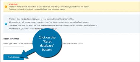 How To Reset The Database Settings To Default In WordPress
