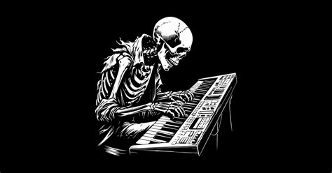 Skeleton Plays The Keyboard Keyboard Sticker Teepublic