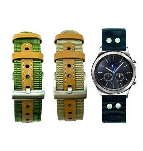 호환 시계줄 20mm 22mm 나일론 가죽 갤럭시 워치 42mm 46mm 기어 S234 액티브 리벳 스트랩 세이코 해밀턴