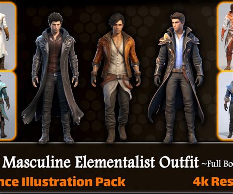 Artstation 200 Masculine Elementalist Outfit Reference Pack 4k V