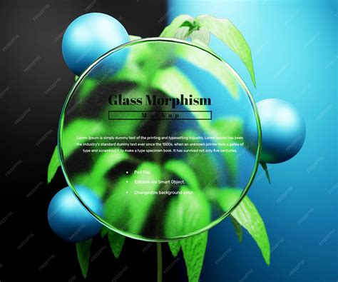 Premium Psd 3d Glass Morphism Interface Mockup With Circle Glass