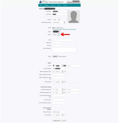 Change Status Safe Ministry