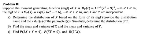 Solved Problem B Suppose The Moment Generating Function