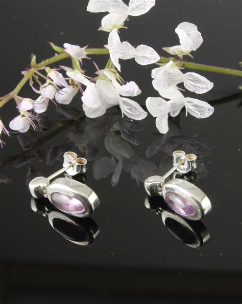 Rose Quartz Oval Stud Earrings Cybelle