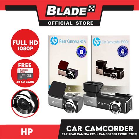 Hp Camcorder F920x Rc5 Rear Camera Dashcam Car Recorder With 32gb