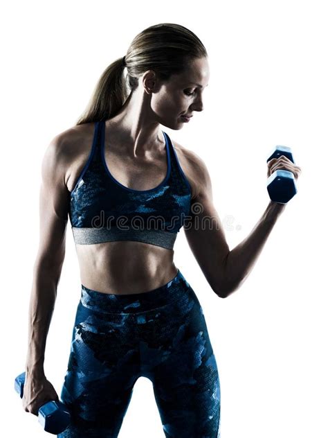 La Aptitud De La Mujer Carga La Silueta De Los Excercises Foto De