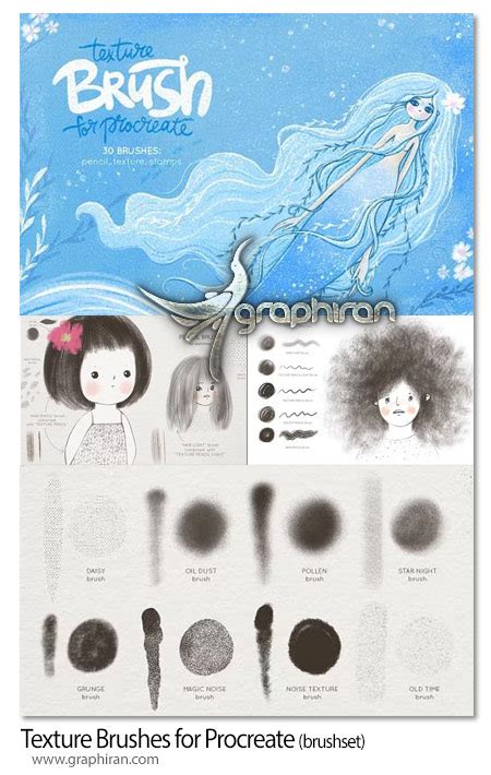دانلود براش های تکسچر پروکریت Texture Brushes Procreate
