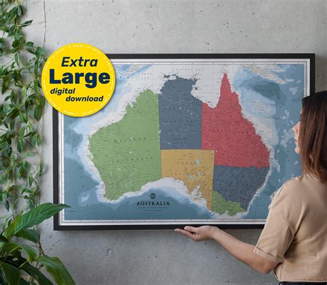 Detailed Political Map Of Australia Large Printable Poster With States