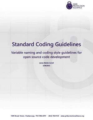Fillable Online Gridprotectionalliance Standard Coding Guidelines