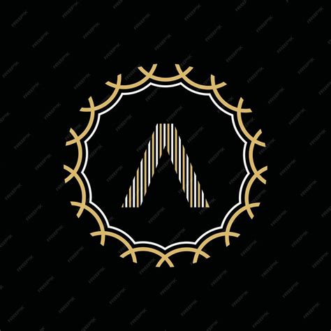 Premium Vector Golden And White Vector Frame With Letter A