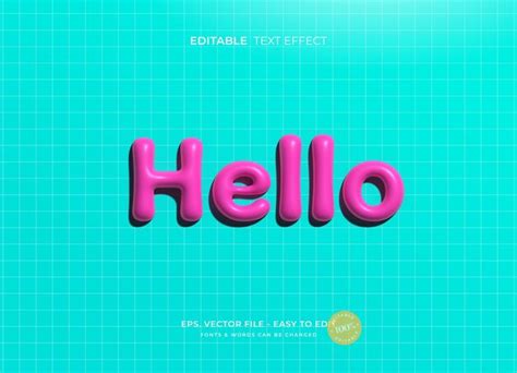 Premium Vector Inflate Editable Text Effect 3d Purple Text Style