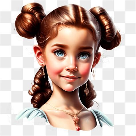 Descarga Retrato de una Niña Joven con Ojos Azules y Cabello Trenzado