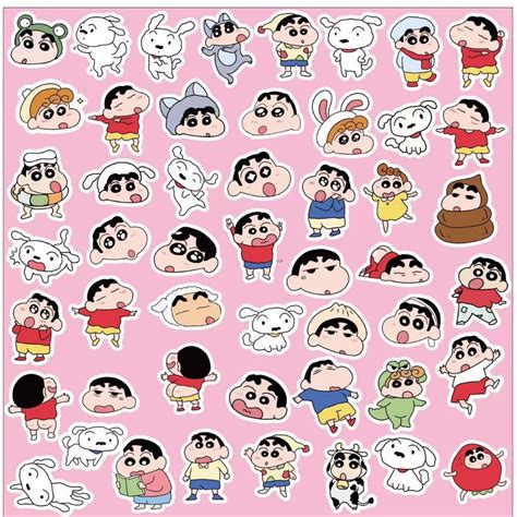 100 Sticker Shin Cậu Bé Bút Chì Phong Cách đồ ăn Hình Dán Cắt Sẳn Không