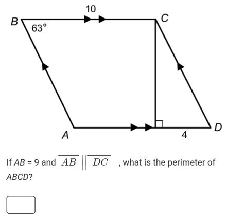 Solved If AB And Overline AB Overline DC What Is The Perimeter Of ABCD Math
