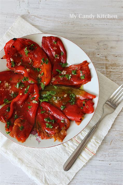 Печени чушки с оцет чесън и магданоз My Candy Kitchen