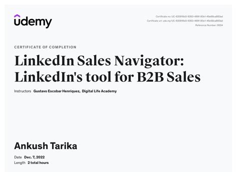 Ankush Tarika On Linkedin Udemy Course Completion Certificate