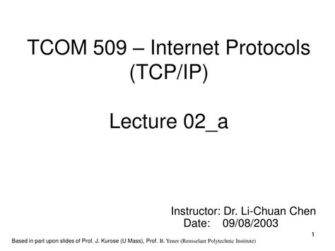 Ppt Tcom 509 Internet Protocols Tcpip Lecture 02a Powerpoint Presentation Id5967212