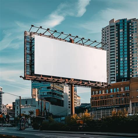 Premium Photo A Billboard That Is In A City With A Sky Background