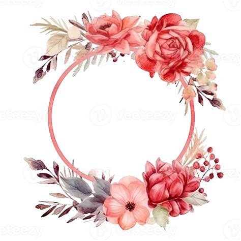 Watercolor Floral Wreath Isolated Illustration 25037445 Png