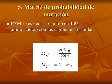 Ppt Matrices De Substitución Pam Y Blosum Powerpoint Presentation