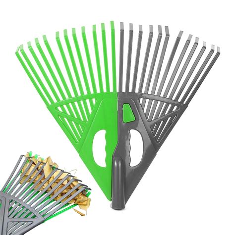 Hzlxw 2 Pcs Set Grass Rake Handheld Gardening Rake Spliced Leaf Rake For Lawn And Garden