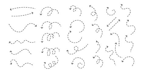 Premium Vector Clean Dot Style Hand Drawn Doodle Arrows Set