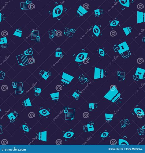 Set Document And Lock Shield Security With Eye Scan And Fire Sprinkler System On Seamless