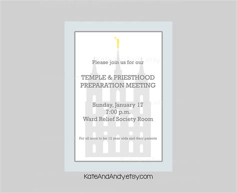 Temple And Priesthood Preparation Meeting House Of The Lord Invitation