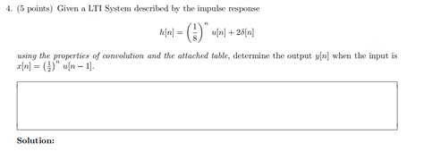 Solved 4 5 Points Given A LTI System Described By The Chegg