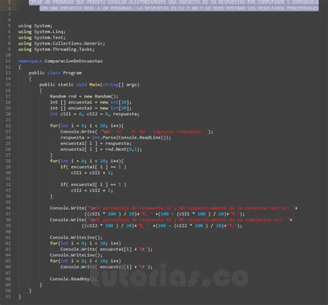 Arrays VisualStudio C Comparacion De Encuestas Tutorias Co