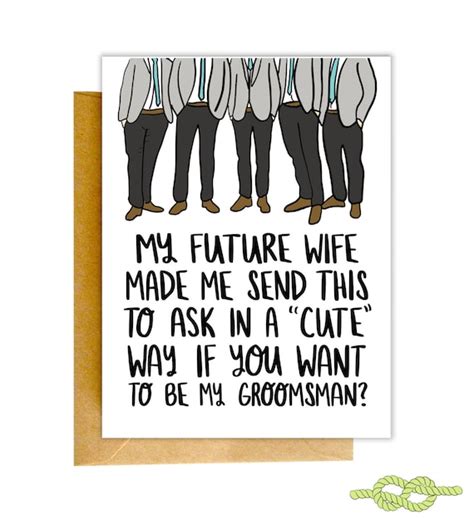 Will You Be My Groomsman Card Funny Groomsman Card Best Man