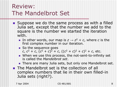 Ppt More On Julia And Mandelbrot Sets Chaos Powerpoint Presentation