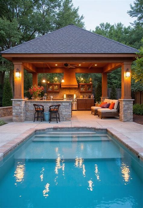 Elegant Pool Pavilion With Outdoor Kitchen Your Outdoor Living Masterpiece
