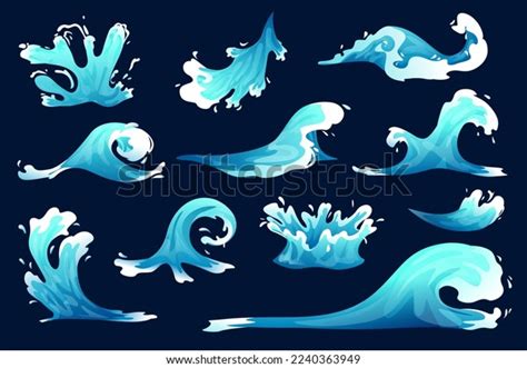 물 스플래시 Vfx 게임 만화 세트 스톡 벡터로열티 프리 2240363949 Shutterstock