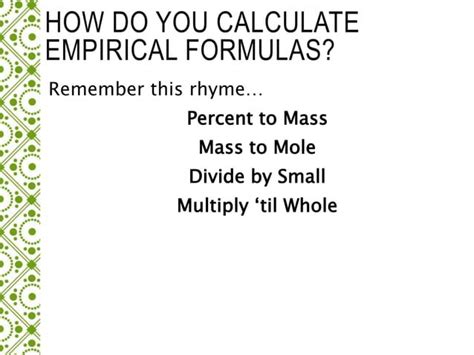 Empirical And Molecular Formulas Pptx