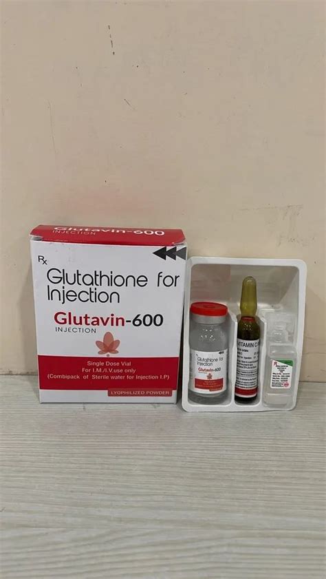 Glutathione 600 Mg Inj For Skin Whitening Packaging Type Pack At