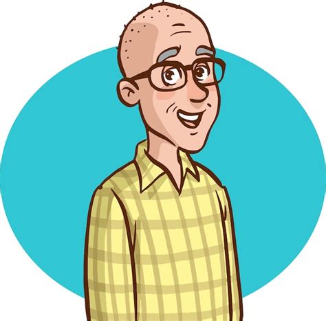 Premium Vector Bald Man Portrait Vector Illustration