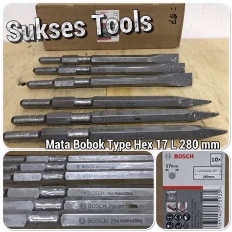 Jual Mata Pahat Bosch Hex 17 Flat Point Chiesel Mata Bor Bobok Beton