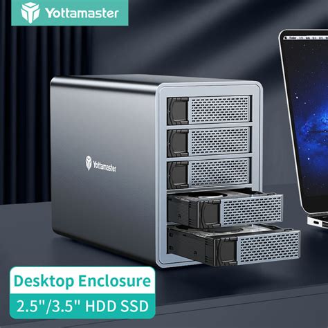 Yottamaster 2 Bay ฮาร์ดไดรฟ์เสริมสำหรับฮาร์ดไดรฟ์25 35usb30 Raid