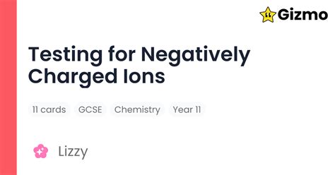 Testing For Negatively Charged Ions Flashcards