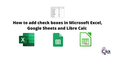 Add Checkboxes In Excel Sheets And Calc Just Click Here It Training And Resources