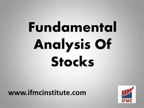 Fundamental Analysis Of Stocks Pptx